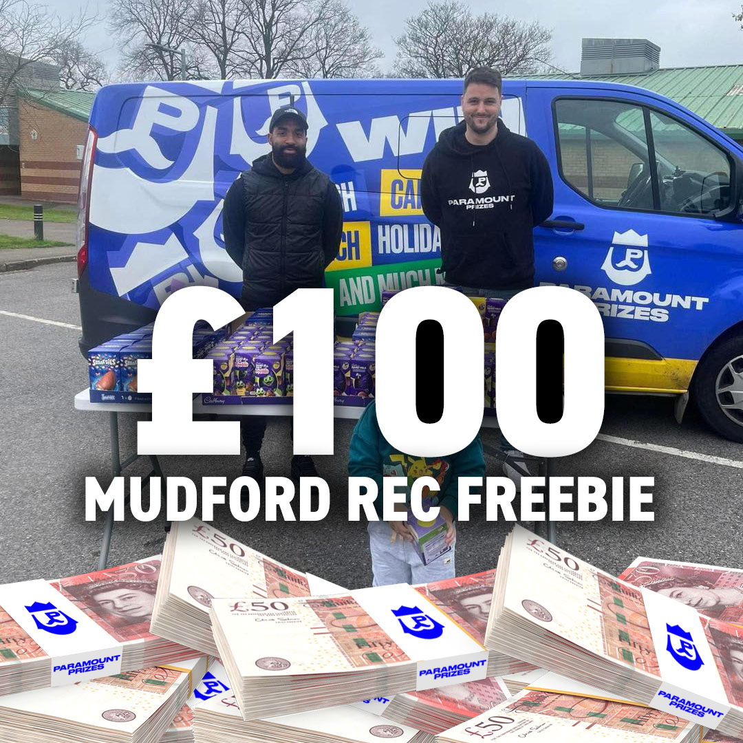 £100 Mudford Rec Freebie – Paramount Prizes