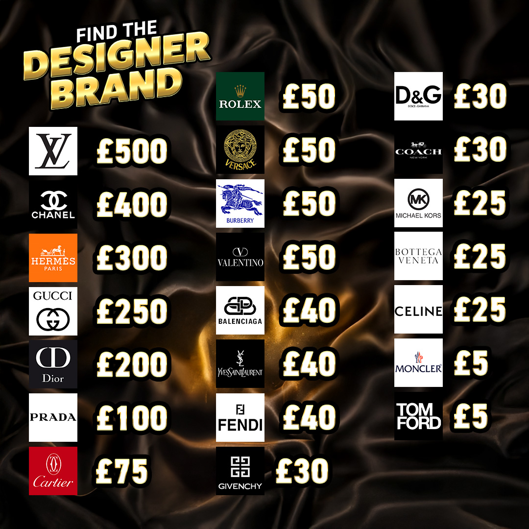 Find The Designer Brand 👜 – Paramount Prizes